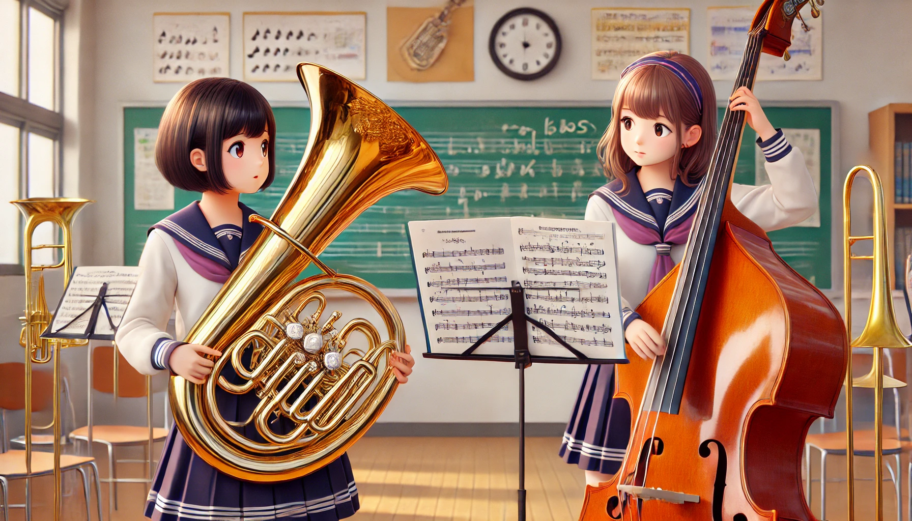 チューバとコントラバスの楽譜や音域の違いや吹奏楽の役割まで解説！
